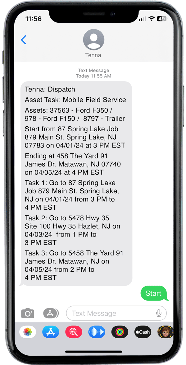 SMS Dispatch - Tenna Resource Management